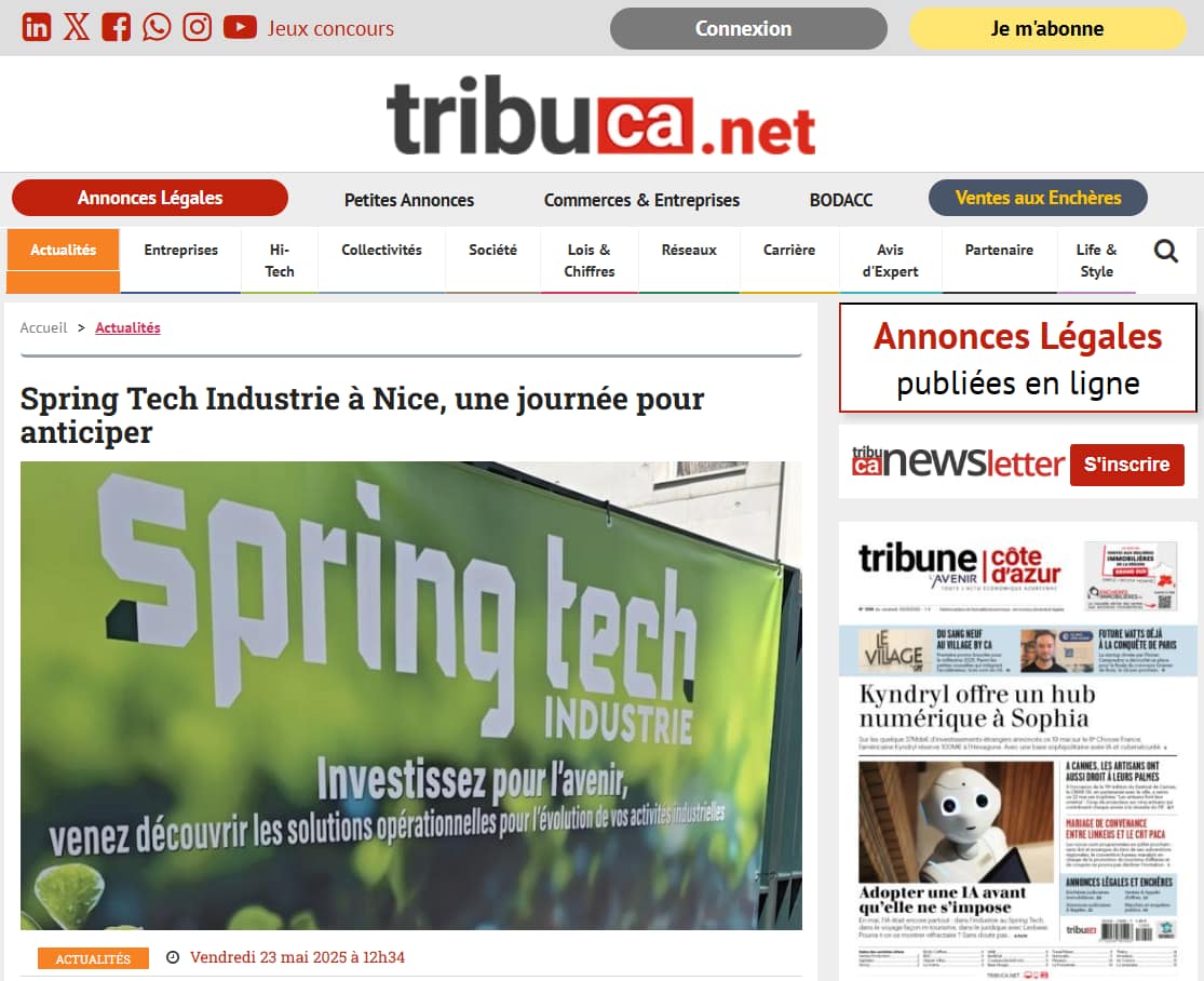 Revue de presse Spring Tech Industrie 2025 à Nice
